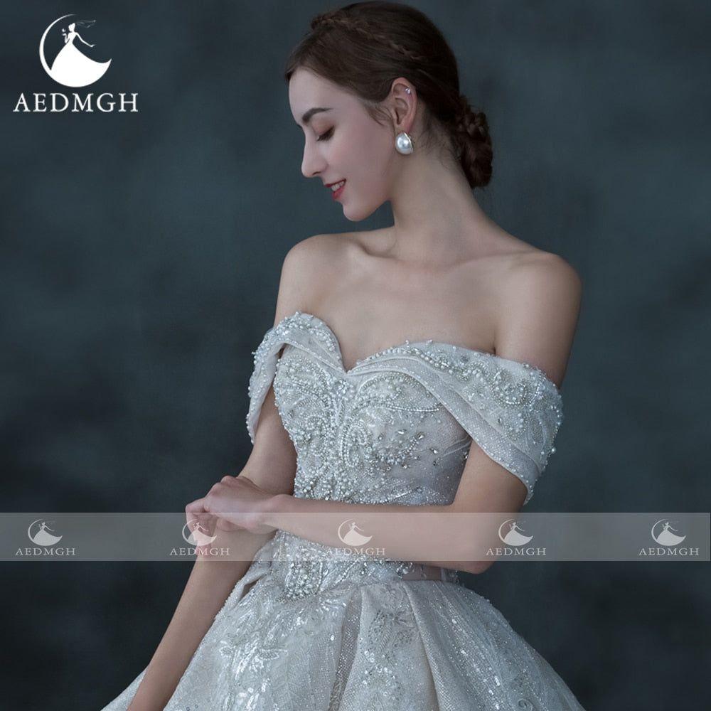 Felicia Ball Gown Luxury Wedding Dress Sweetheart Off Shoulder Lace ...